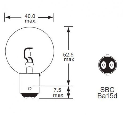 B26: 12 Volt 60W SBC BA15D base Headlamp bulb - All Bulbs - Bulbs ...