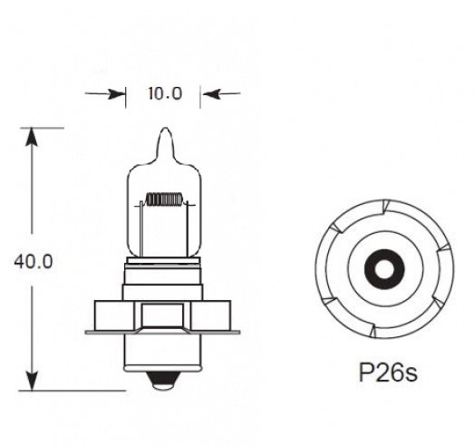 BT412: 12 Volt 20W P26S S3 base Head, Spot & Fog bulb - All Bulbs ...