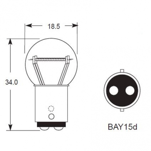 B3212B: 12 Volt 21/5W OSP BAY15D base Stop & Tail bulb - All Bulbs ...