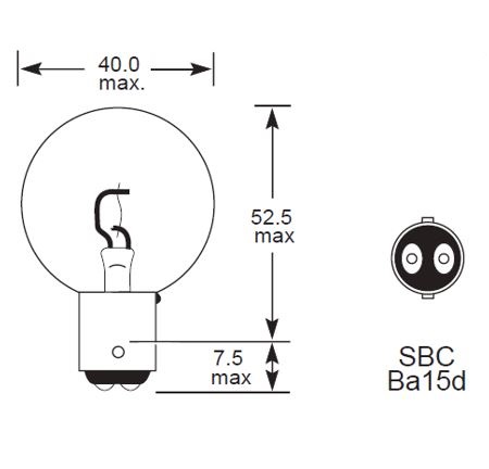 B802: 12 Volt 16W SBC BA15D base Bus bulb - All Bulbs - Bulbs | Classic ...