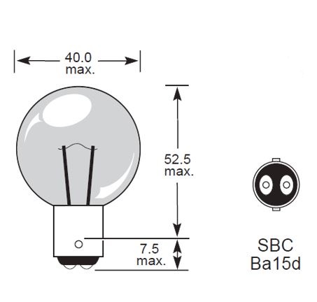 B817: 24 Volt 12W SBC BA15D base Bus bulb - All Bulbs - Bulbs | Classic ...