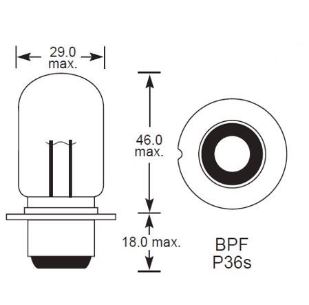 B323B: 12 Volt 48W BPF SC P36S base Head, Spot & Fog bulb - All Bulbs ...
