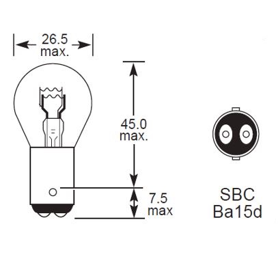 B383B: 6 Volt 21/5W SBC BA15D base Stop & Tail bulb - All Bulbs - Bulbs ...