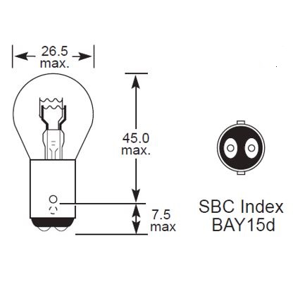 BA4880: 12 Volt 27/8W OSP BAY15D base Stop & Tail bulb - All Bulbs ...