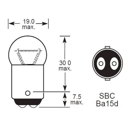 B3214A: 6 Volt 21/5W SBC BA15D base Stop & Tail bulb - All Bulbs ...