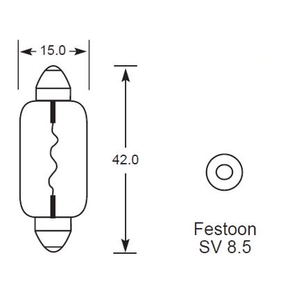 B1240B: 6 Volt 21W 15X42mm FESTOON bulb - All Bulbs - Bulbs | Classic Bulbs