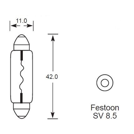 FESTOON 11x42mm: Festoon bulb - 11 x 42mm - Other Bulbs - Side, Panel ...