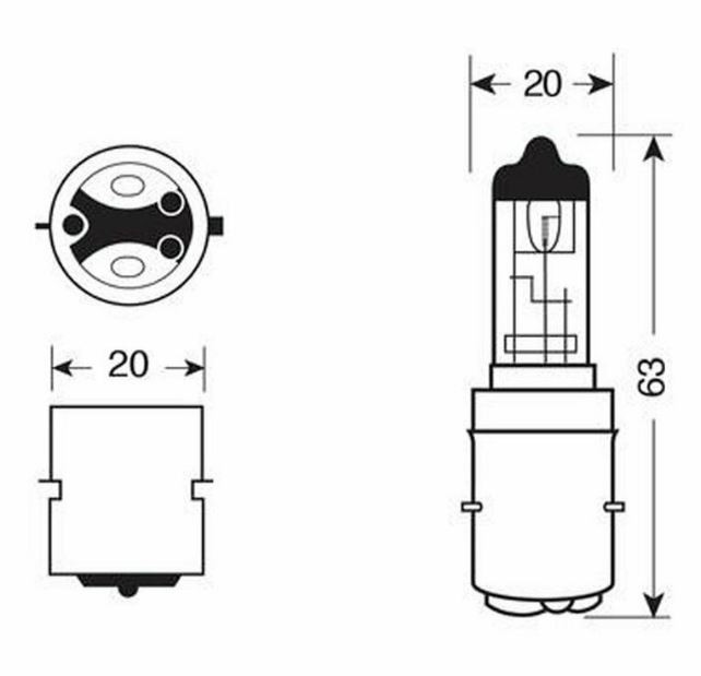 B393BH: 6 Volt 35/35W BOSCH BA20D base Headlamp bulb - All Bulbs ...