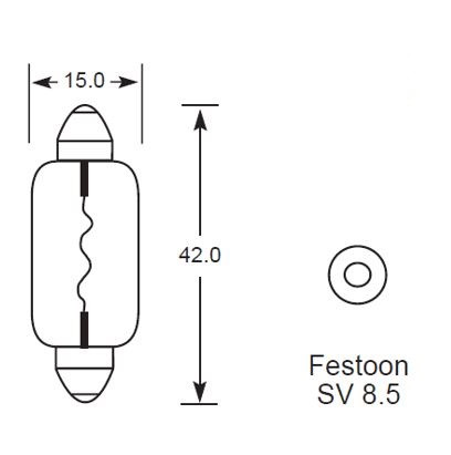 FESTOON 15x42mm: Festoon bulb - 15 x 42mm - Other Bulbs - Side, Panel ...