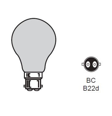 BC B22D: B22D double contact, 22mm diameter Large Bayonet Cap 'Rough ...