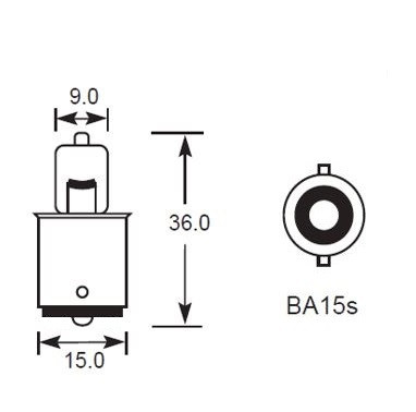 SCC BA15S HALOGEN T10: Single Centre Contact (SCC) BA15S HALOGEN bulb ...