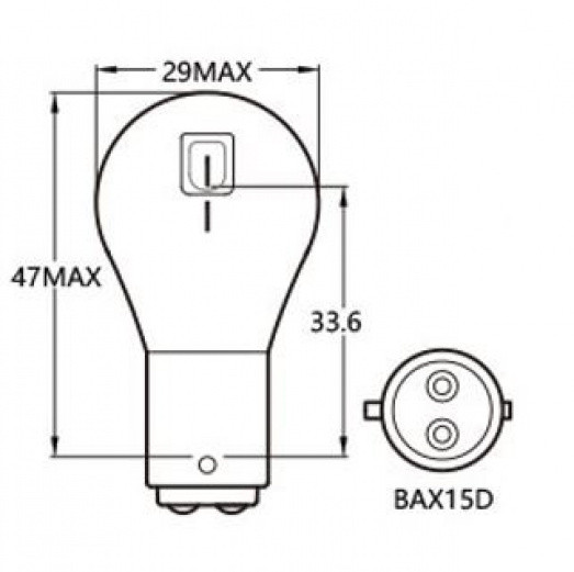 BAX15D LSP: BAX15D base with twin axial filaments and filament shield ...