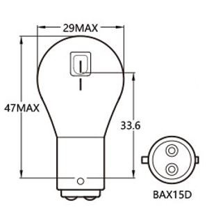 BAX15D LSP: BAX15D base with twin axial filaments and filament shield ...