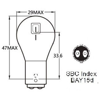 BAY15D HEADLAMP: BAY15D base headlamp bulb with twin axial filament ...