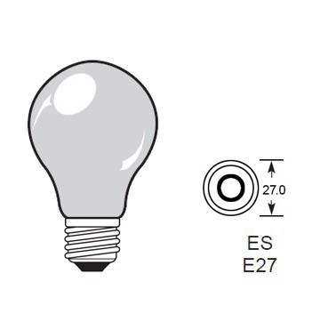 RS60ES: 220/240 Volt 60W ES E27 ROUGH SERVICE base Miscellaneous bulb ...
