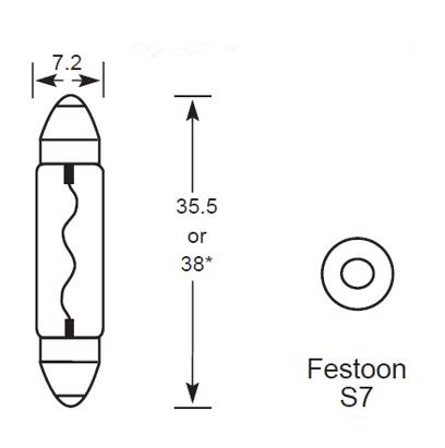 FESTOON 8x36mm: Festoon bulb - 8mm x 36mm - Other Bulbs - Side, Panel ...