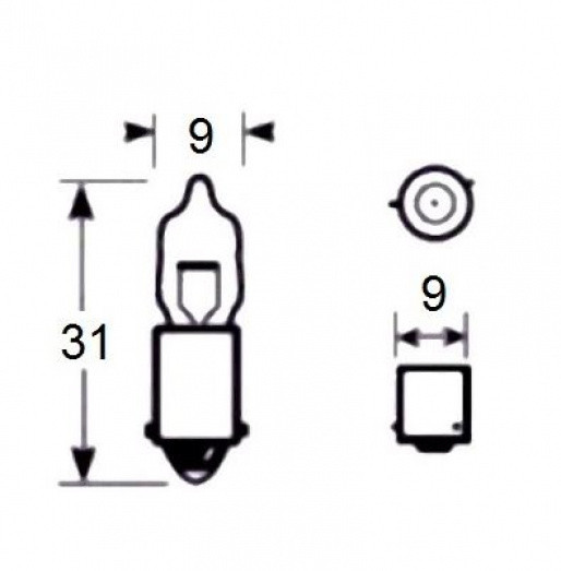 BAZ9S HY6W: BAZ9S (HY6W) base miniature halogen bulbs with 10mm ...