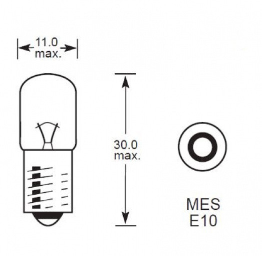 MES E10 T10: Miniature Edison Screw (MES) base bulbs with 10mm diameter ...