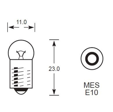 MES E10 G11: Miniature Edison Screw (MES) base bulbs with 10mm diameter ...